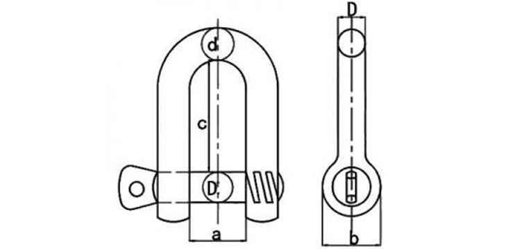 European Large D Shackle with Screw Collar Pin-Qingdao Kailipu