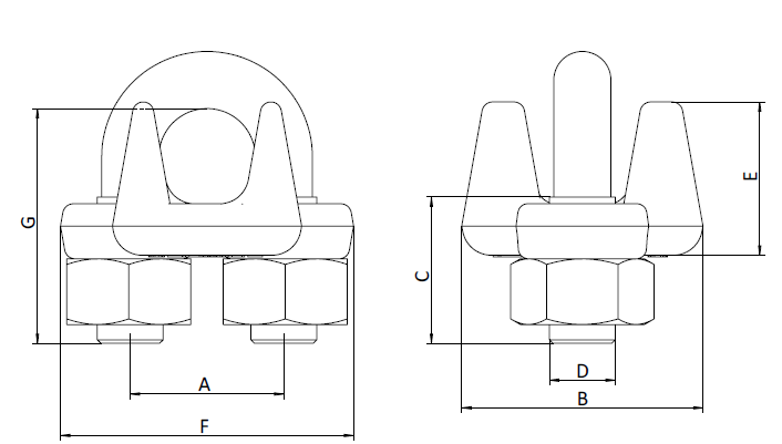 High Quality Wire Rope Clips Type A Malleable Steel-Kailipu