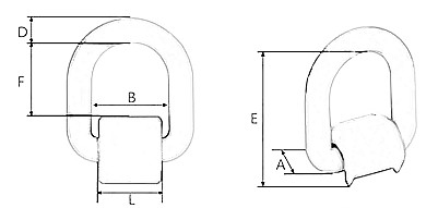 Weld-on pivoting link / Grade 80 Weld on Lifting Point