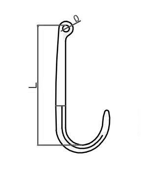 J Tow Hook 8'' Best G70 Towing Eye J Hooks, WLL 4700LBS
