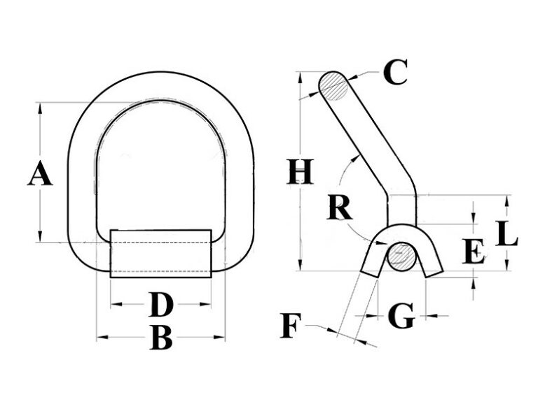 High Quality Bend Lashing Ring Weld-on Heavy Duty 45 Degree