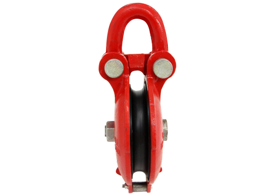 Heavy Duty Snatch Block With Shackle, Red Marine Lifting