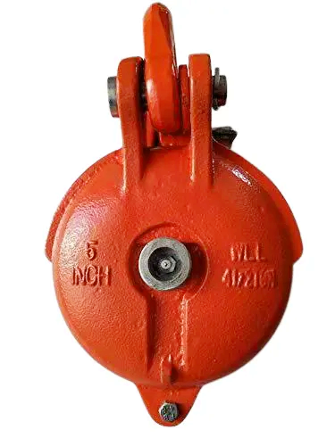 Heavy Duty Snatch Block With Shackle, Red Marine Lifting