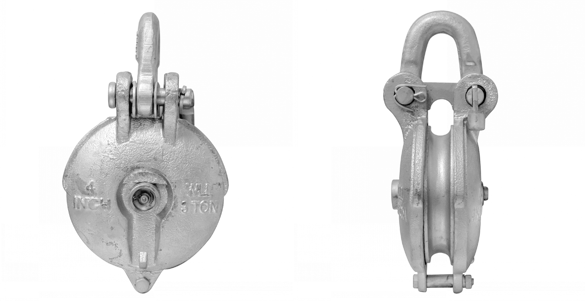 Heavy Duty Snatch Block With Shackle, Red Marine Lifting